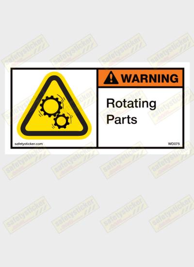 Warning Rotating Parts Decal | Safety Stickers | Safety Decals