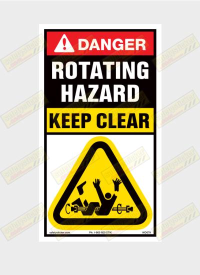 Warning Keep Clear Rotating Hazard (Auger Warning) Decal | Safety ...