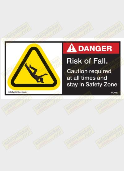 Warning Risk Of Fall Decal | Safety Sticker