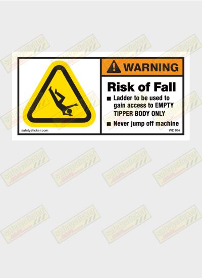 Warning Risk Of Fall Decal | Safety Stickers | Safety Decals
