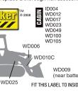 Track Loader Safety Sheet | Safety Stickers | Safety Decals