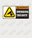 Warning Swinging Tailgate Decal | Safety Stickers | Safety Decals