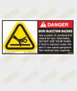 Warning Skin Injection Hazard Decal | Safety Stickers | Safety Decals